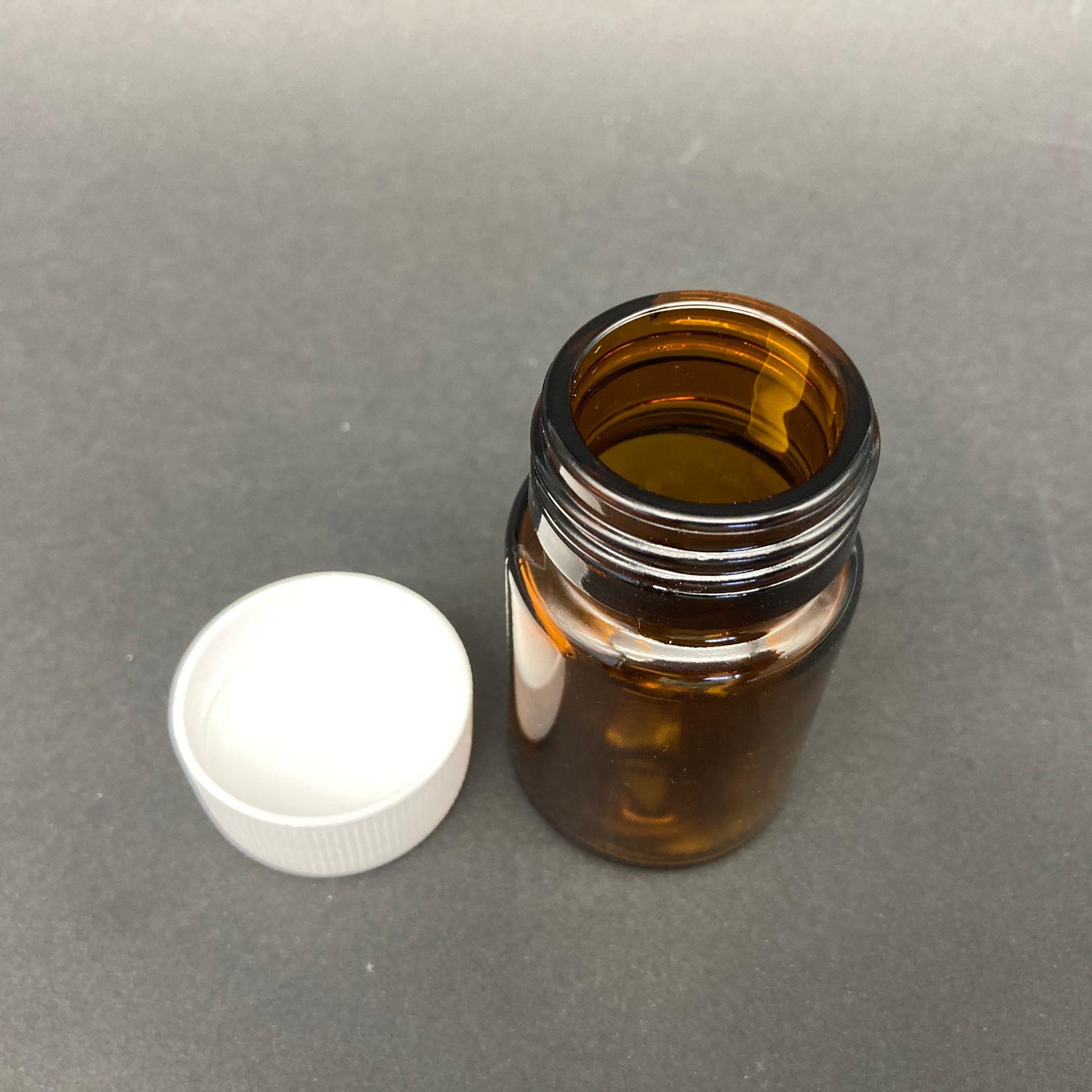 50 CC CAM AMBER TABLET ŞİŞESİ - BEYAZ PLASTİK KAPAKLI - 50 ML CAM ...